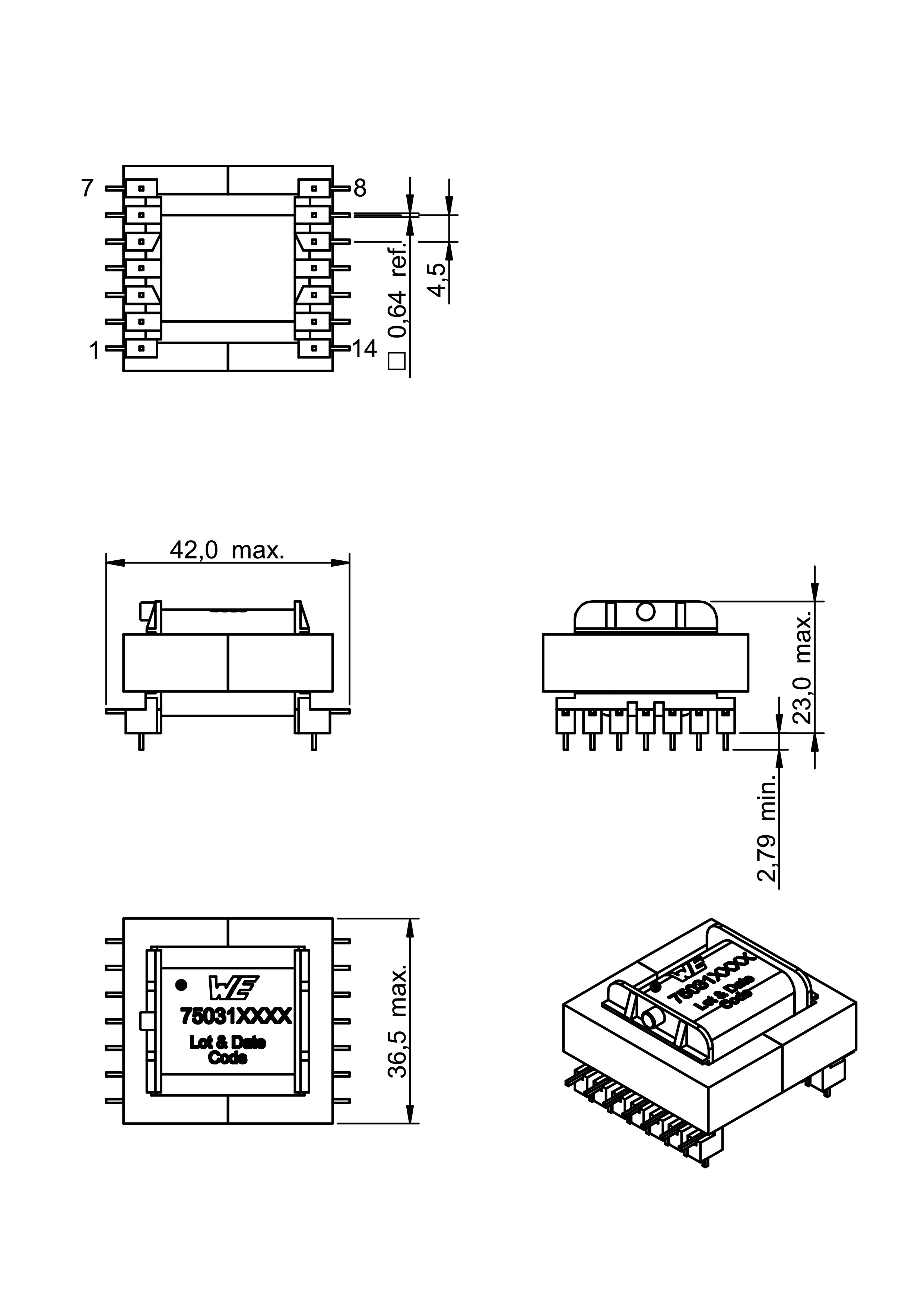 WE-FB 3751 Flyback Transformer for LT3751 | Passive Components | Würth Elektronik Product Catalog